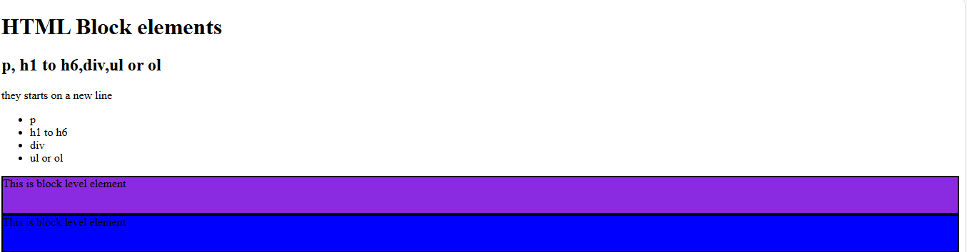 Block Elements - Practicise